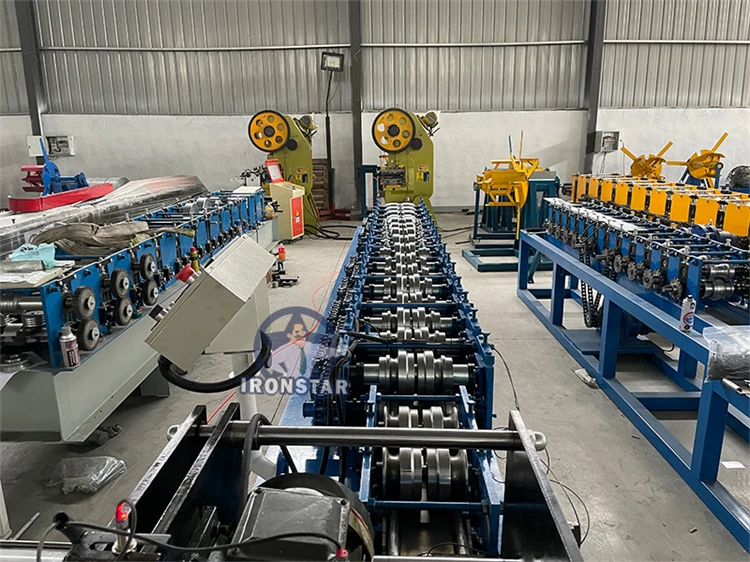 IRONSTAR Hole Punching Metal Shutter Door Roll Forming Machine in China