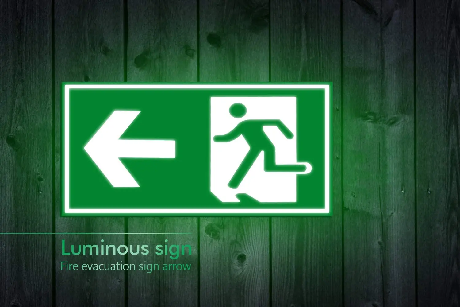 PVC Safety Signs Emergency Exit Sign Self-adhesive Glow in the Dark ...