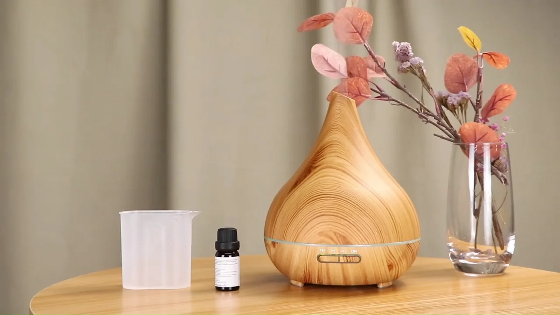 2024 Ultrasonic Essential Oil Scent Defuser 400ml Wood Grain Electric ...
