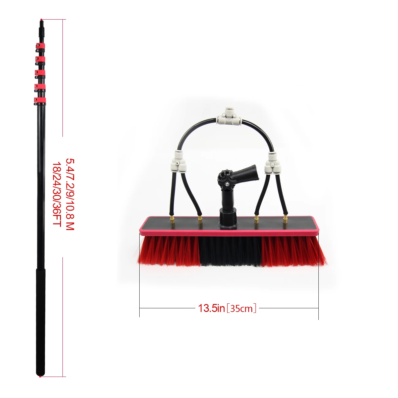 Custom 12-36ft Aluminum Telescopic Water Fed Pole Kit Solar Panel ...