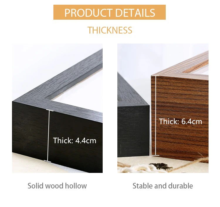 White 3D Shadow Box Photo Frame for Pressed Flowers A4 A3 - Eco-Friendly & Handmade, OEM Available