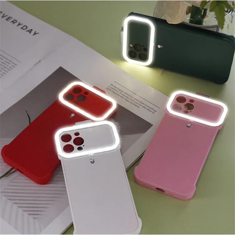 Wireless Charging Square Selfie Flash Makeup Flip Led Ring Light Camera ...