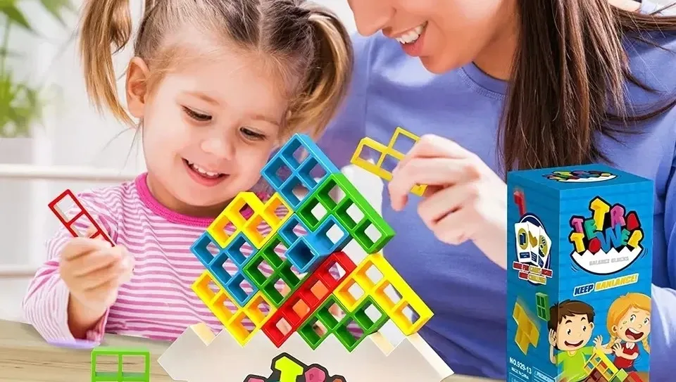 Russian Building Blocks Stacking Toys Balance Tower Puzzle Board Game ...