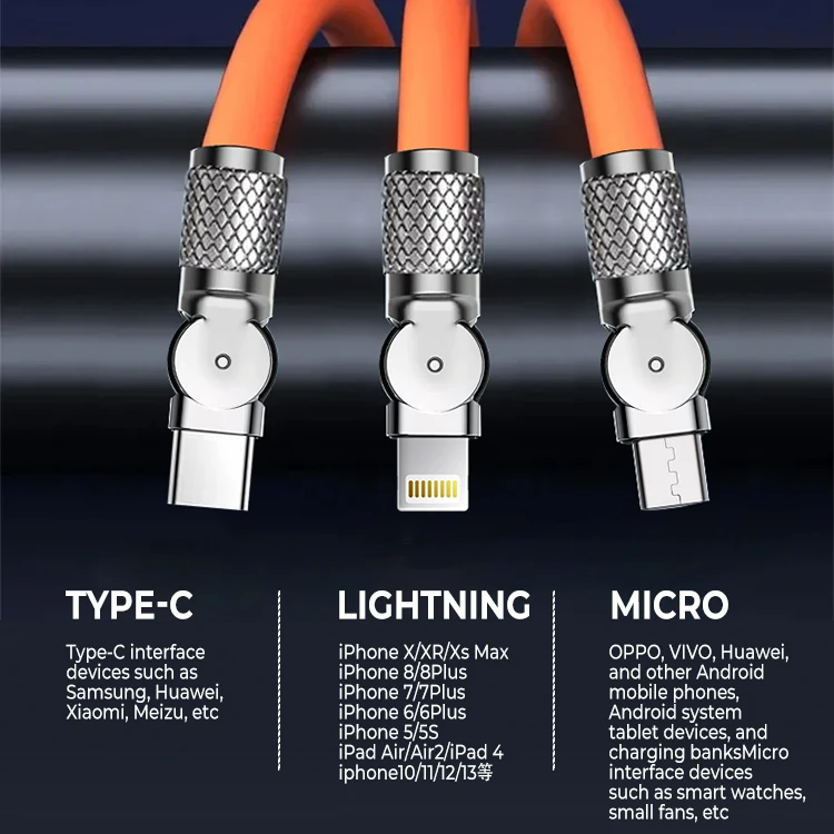 Wholesale Elbow Data 3 In 1 Mobile Phone Micro Usb Data Cable Type C ...