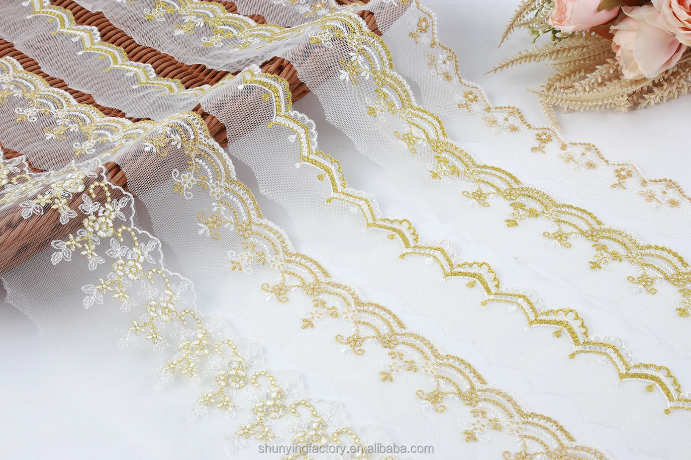 Wholesale Cheap High Quality 100% Cotton Eyelet Lace Trim Cotton Border ...