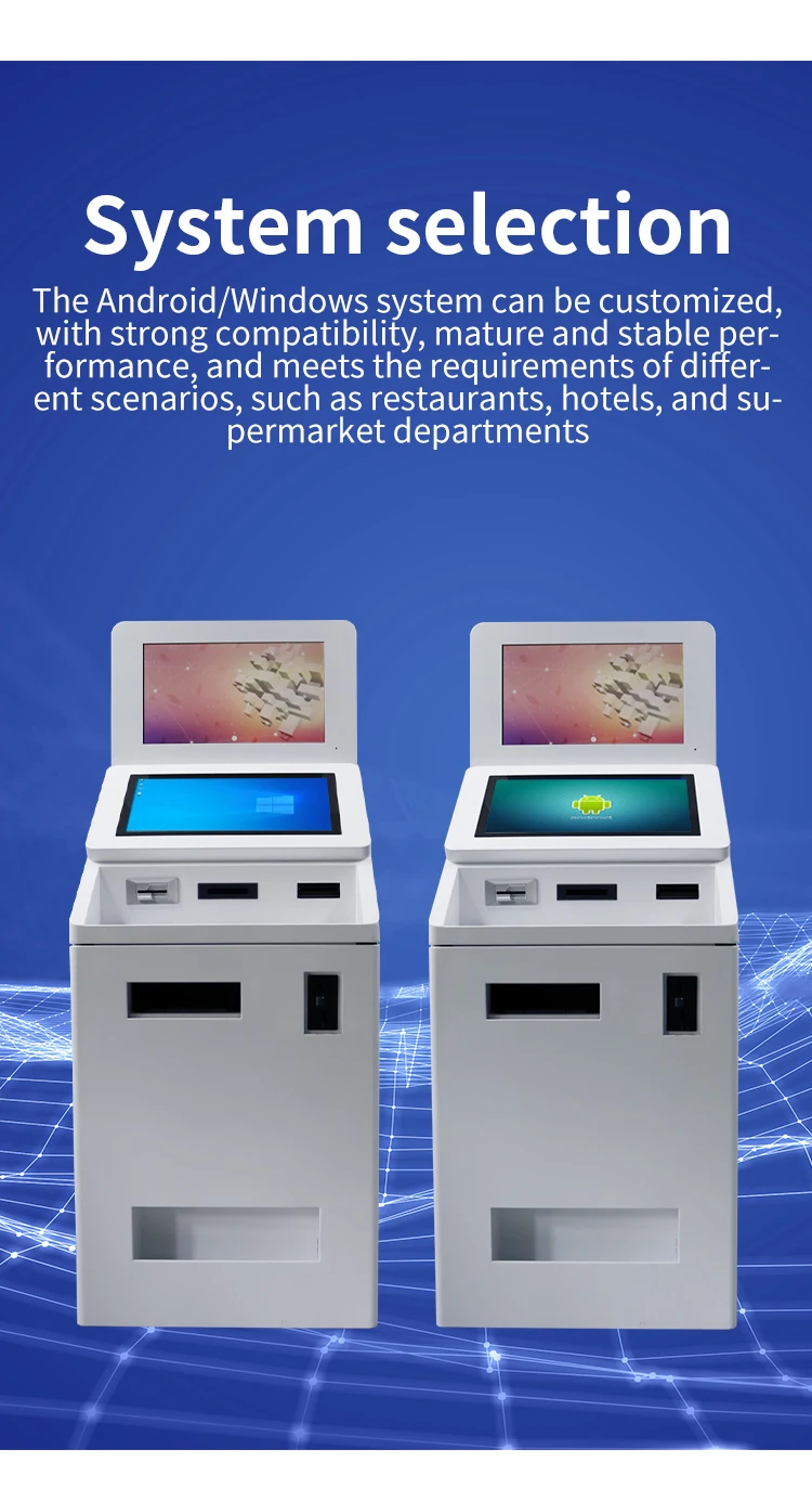 Hospital Kiosk Cash Coin Recycle QR Scanner A4 Report Printing Touch ...