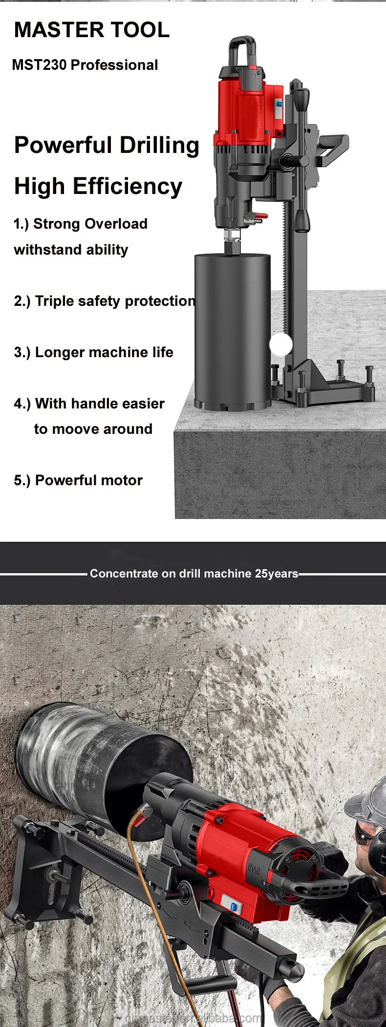 Bulk Sale 230mm Single Speed Electric Wall Drilling Machine Reinforced ...