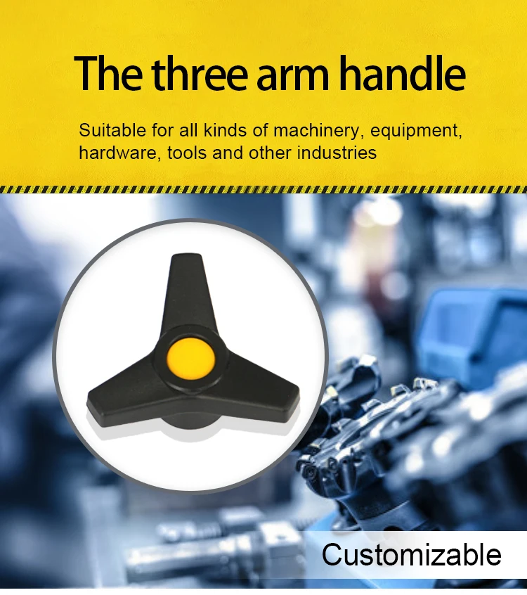 Plastic ABS Triangle Clamping Handle Nylon Three-arm Through Hole ...