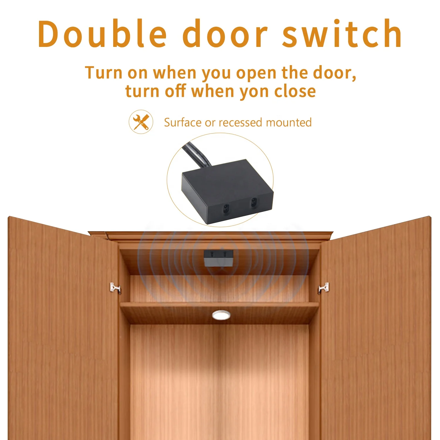 Vst 12v Double Door Sensor Switch Recessed Mounted Smart Light Switch ...