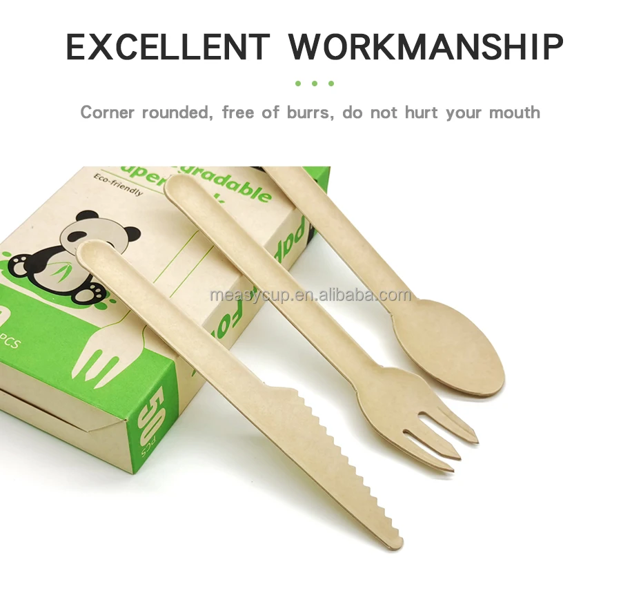 Biodegradable Bamboo Paper Cutlery - Perfect for Parties