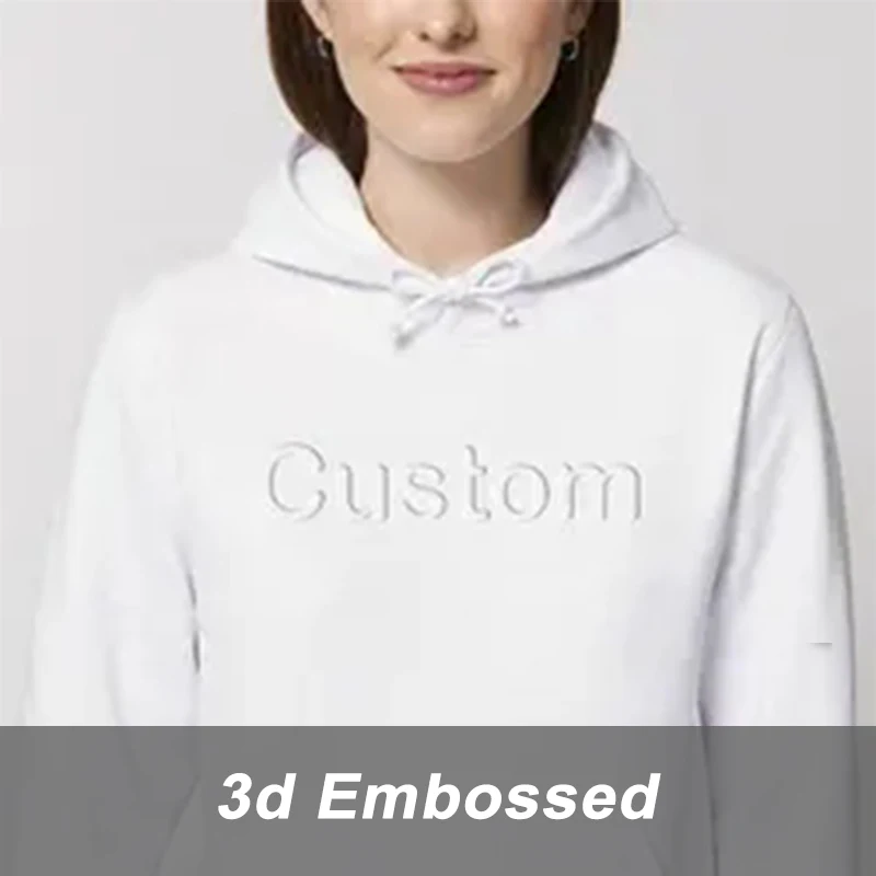 Custom Heavyweight 3d Embossed French Terry Crewneck Unisex Women ...