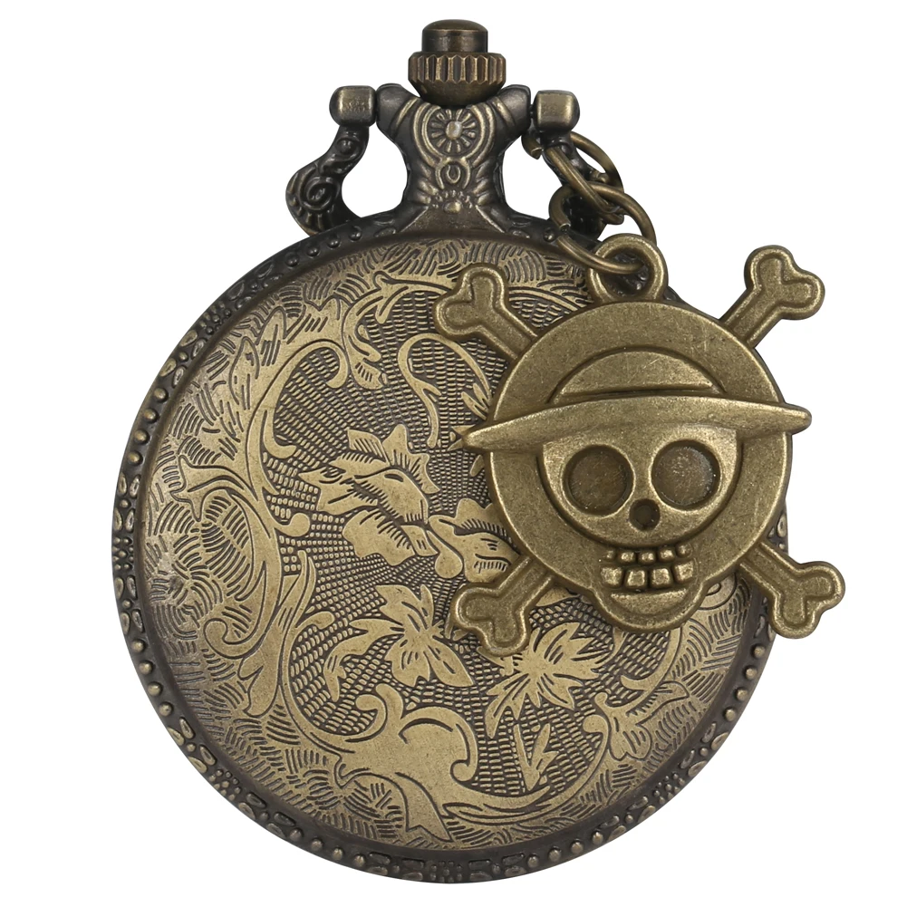Vintage Gift Luffy Pirate Skull Reloj One Piece Metal Pendant Necklace ...