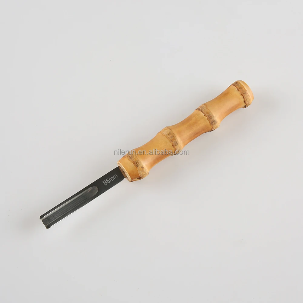 Bamboo Wood Handle Stainless Steel Leathercraft Skiving Beveling ...