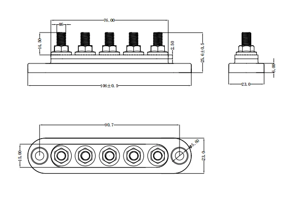 M6 Bus Bar Power 100a 150a Terminal Block 12v Automotive Battery Power Distribution Terminal ...