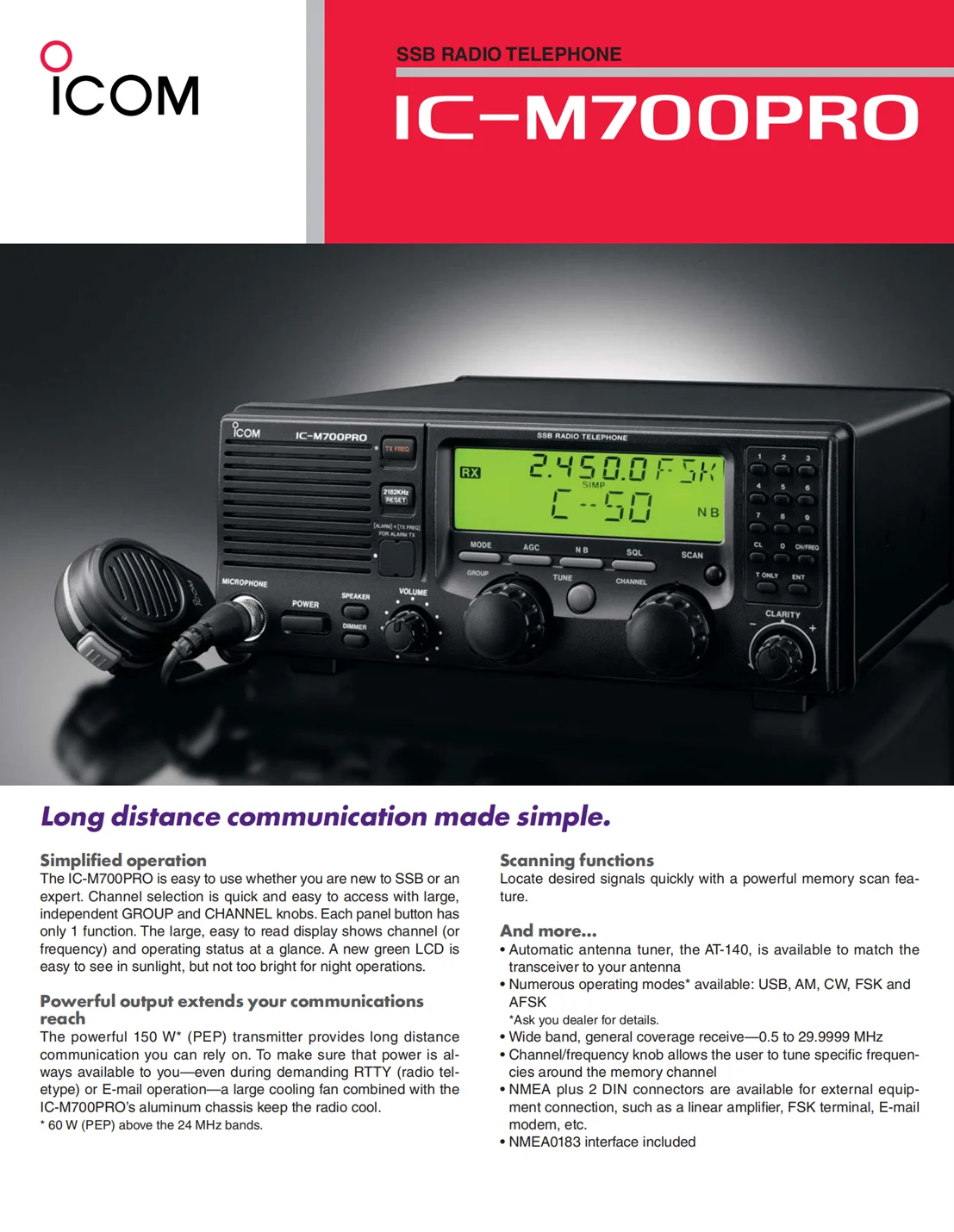 ICOM IC-M700PRO - Advanced Marine Electronics for Navigation