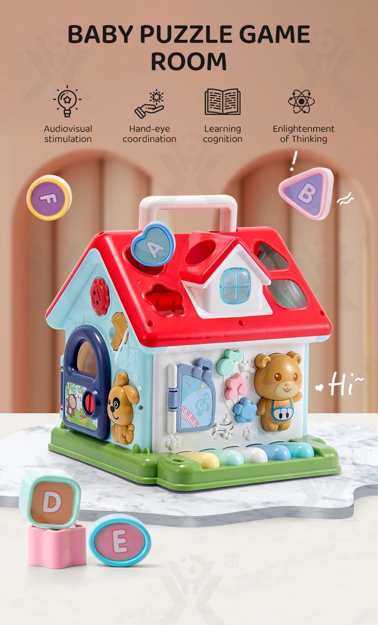 Chengji Multi-function Interactive Toy Plaything 18 Months Baby Educational Musical House Play ...