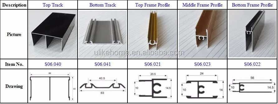 Foshan Wardrobe Aluminum Profile - Vertical Sliding Doors