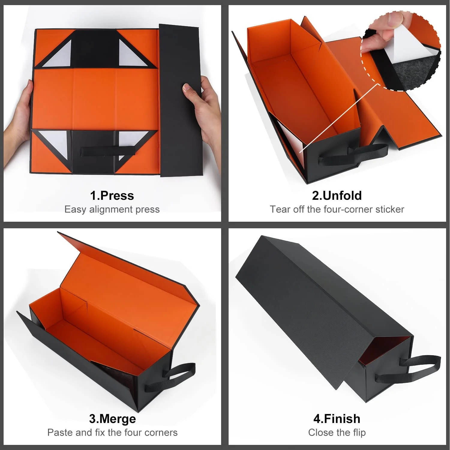 Custom Foldable Magnetic Boxes Paper Hardcover Magnetic Packing Wedding ...