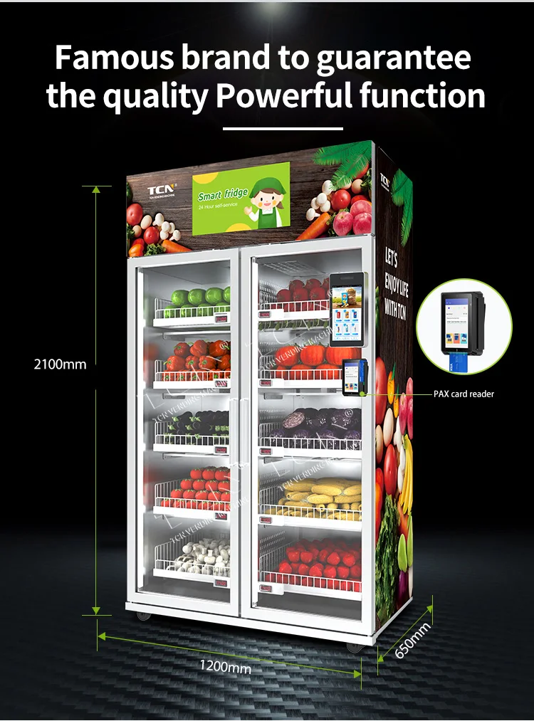 Tcn Smart Fridge Vending Machine Large Capacity Fresh Food Vending ...