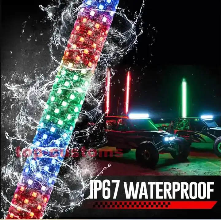 3ft 1.75inch Hyper Fat Whip Light Spiral Led Whip Light Utv 1.8inch Fat ...