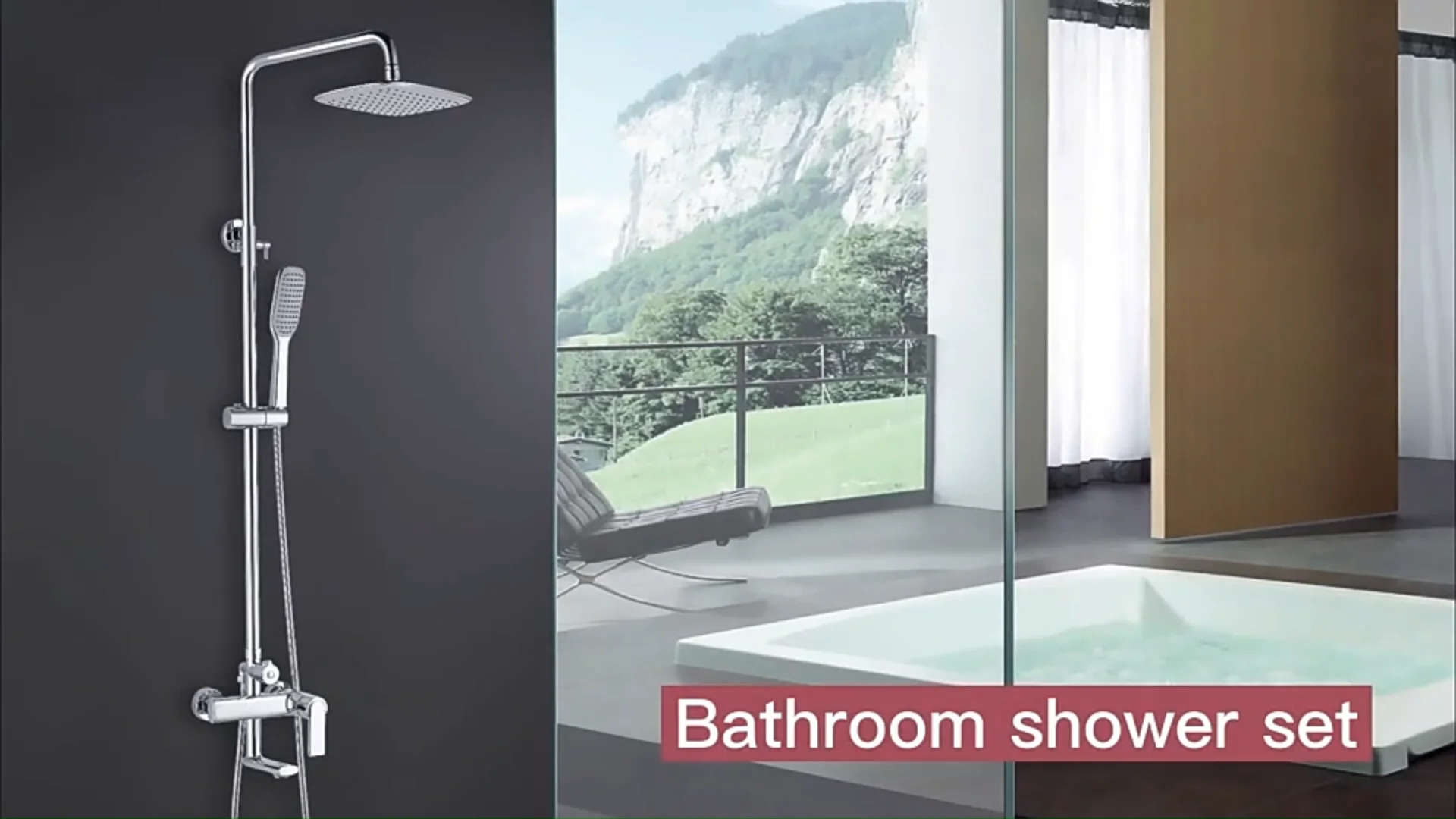 Customized Contemporary Matte Black Waterfall Bathroom Shower Set ...