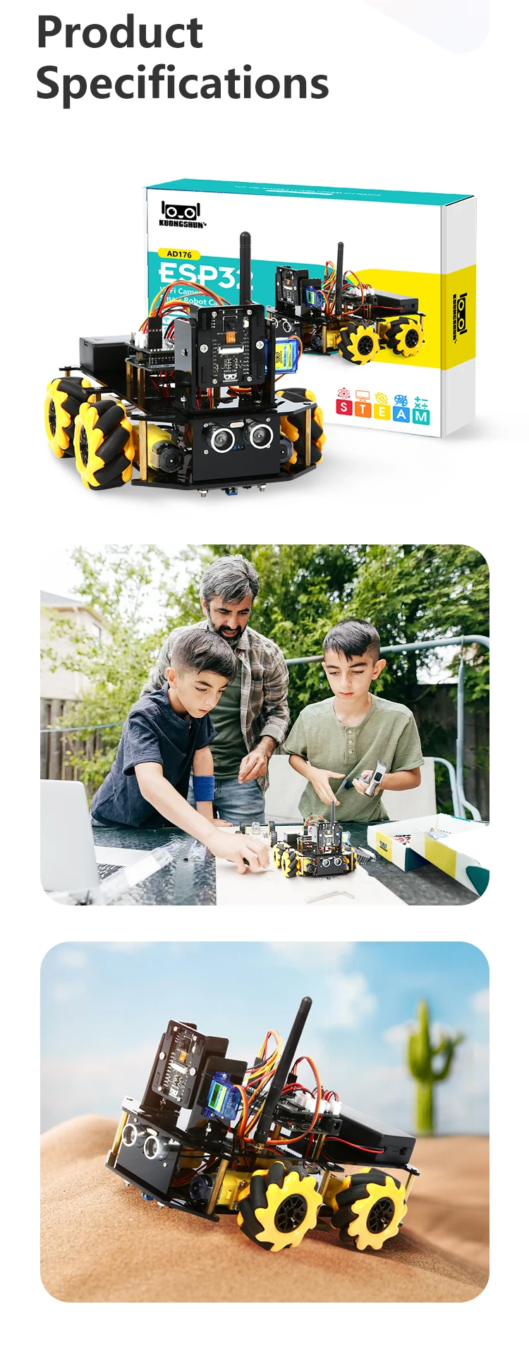 Robotlinking Esp32cam 328P Robot Kit - Open Source Development