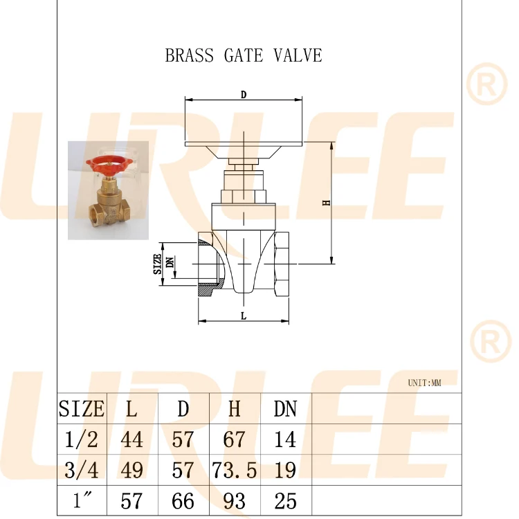 LIRLEE Durable Brass Gate Valves - Control Water Efficiently