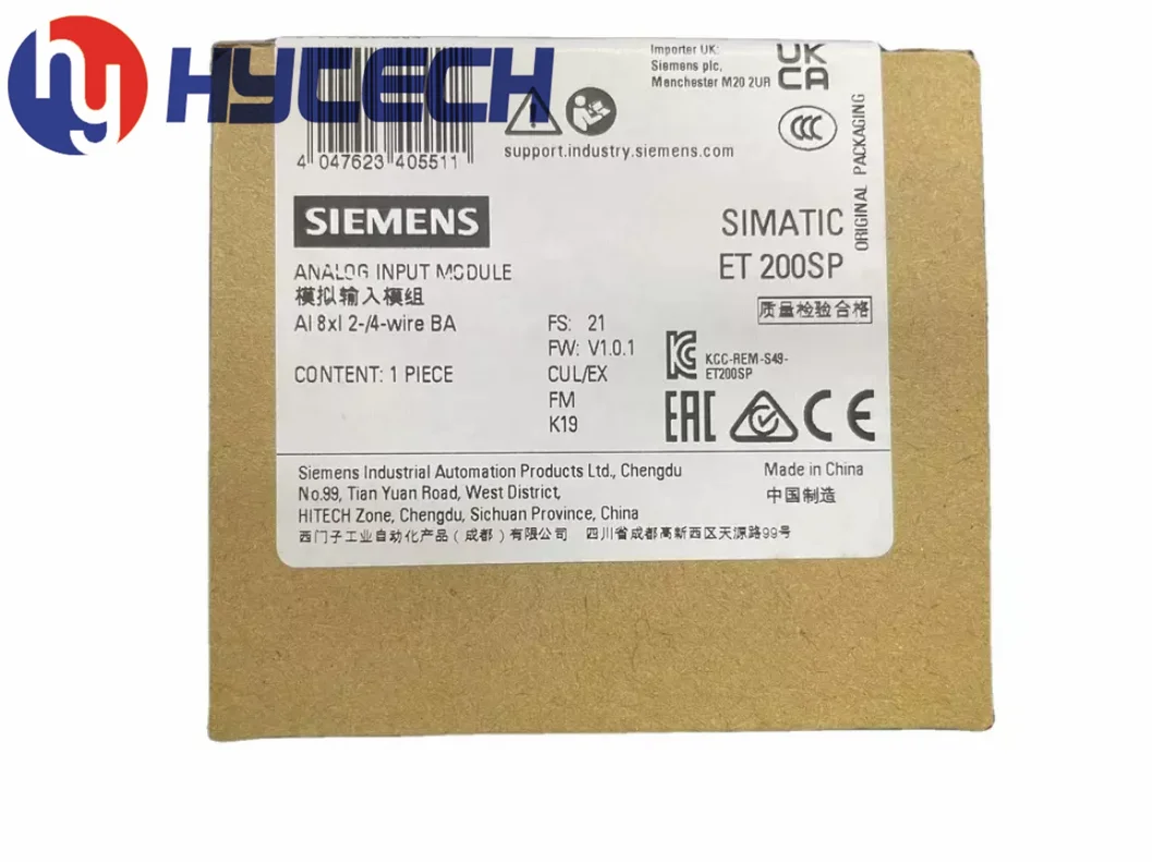 Hytech Siemens Plc Simatic Et 200sp Ai 8xi 2 4 Wire Ba Analog Input