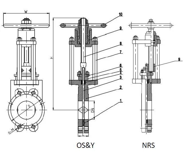 12 Inch MSS SP-81 Ductile Iron Knife Gate Valve with Rising Stem Type