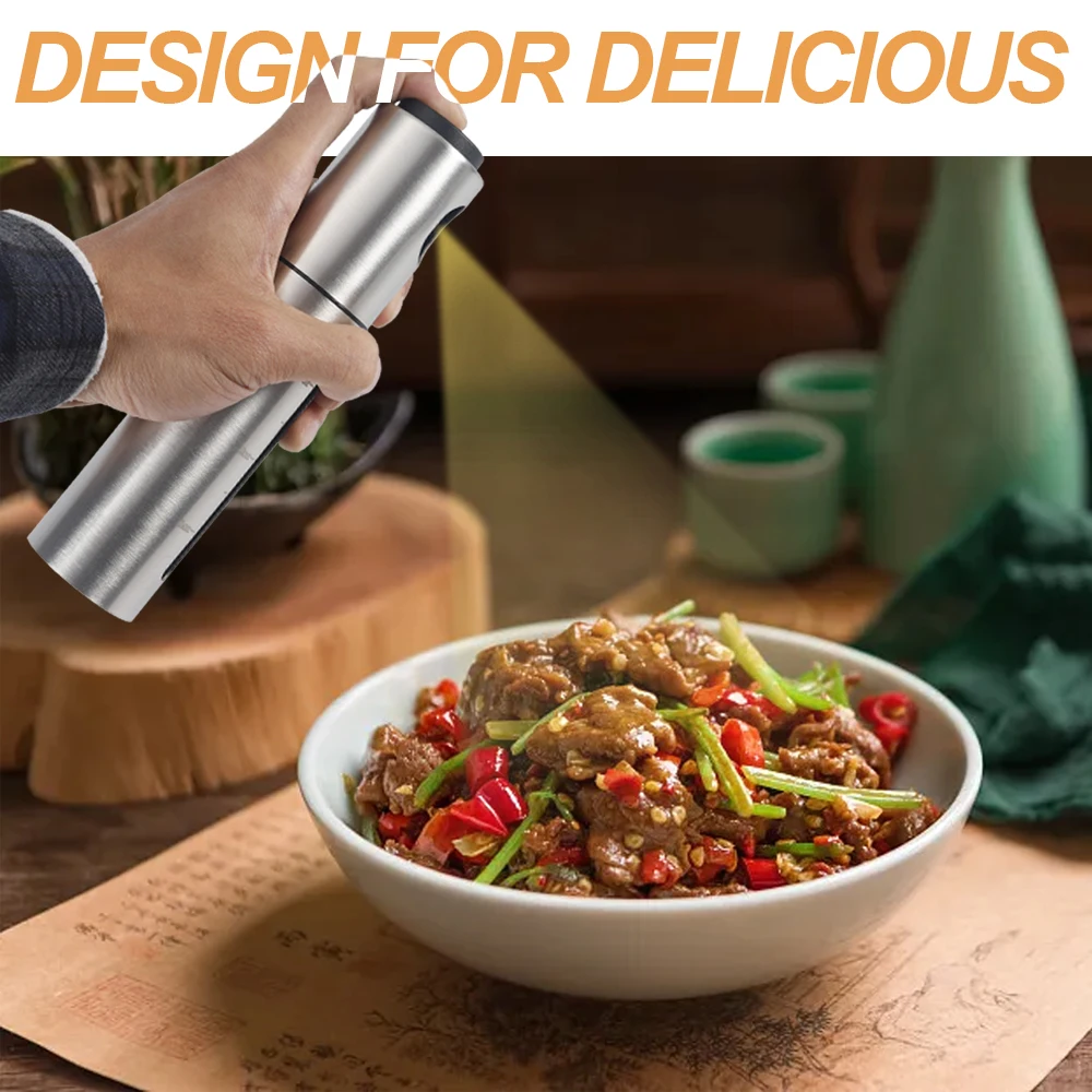 100ml Kitchen Stainless Steel Grass Spray Bottle for Olive Oil