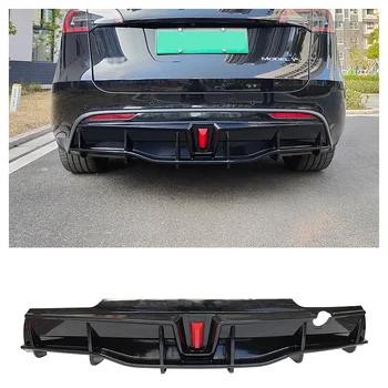Matte Black Plastic Rear Bumper Lip Spoiler Diffuser For Tesla Model Y ...