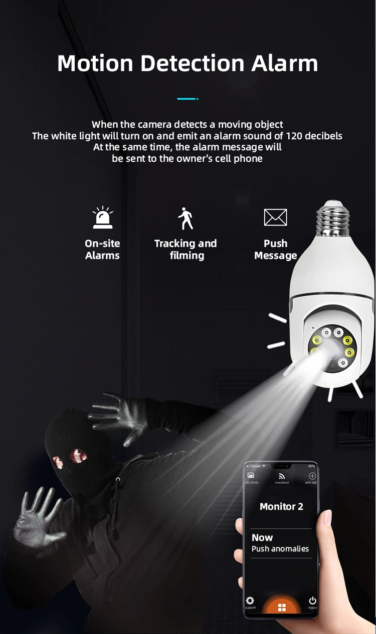 Bulb Wifi E27 Camara Surveillance 360 With Battery Internal Lamp Light ...