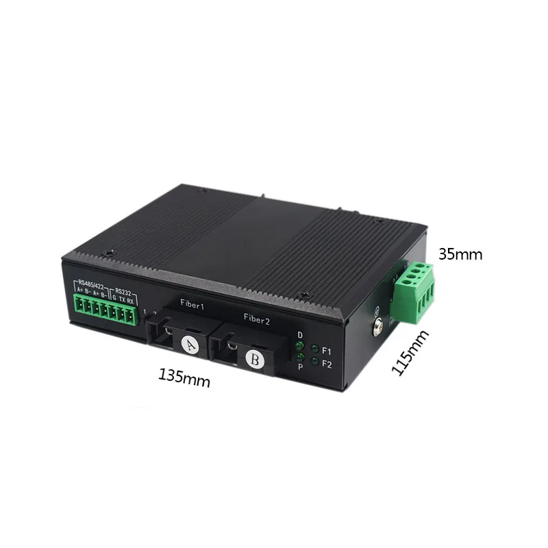 Industrial RS485 RS422 RS232 Serial to Optical Transceiver Self-healing ...