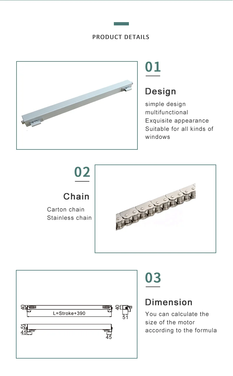 High Window Handle Outward Opening Manual Double Chain Opener