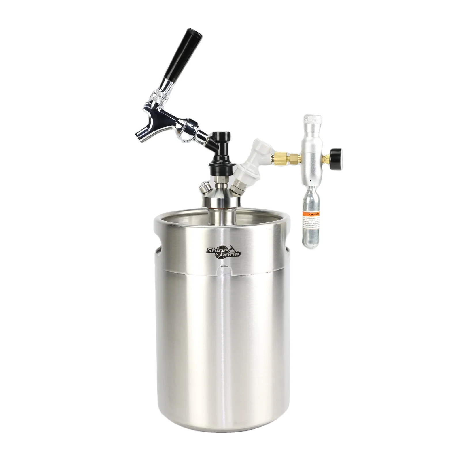 Beer Keg 5L Homebrew Beer Growler, Stainless Steel Pressurized Mini Keg ...