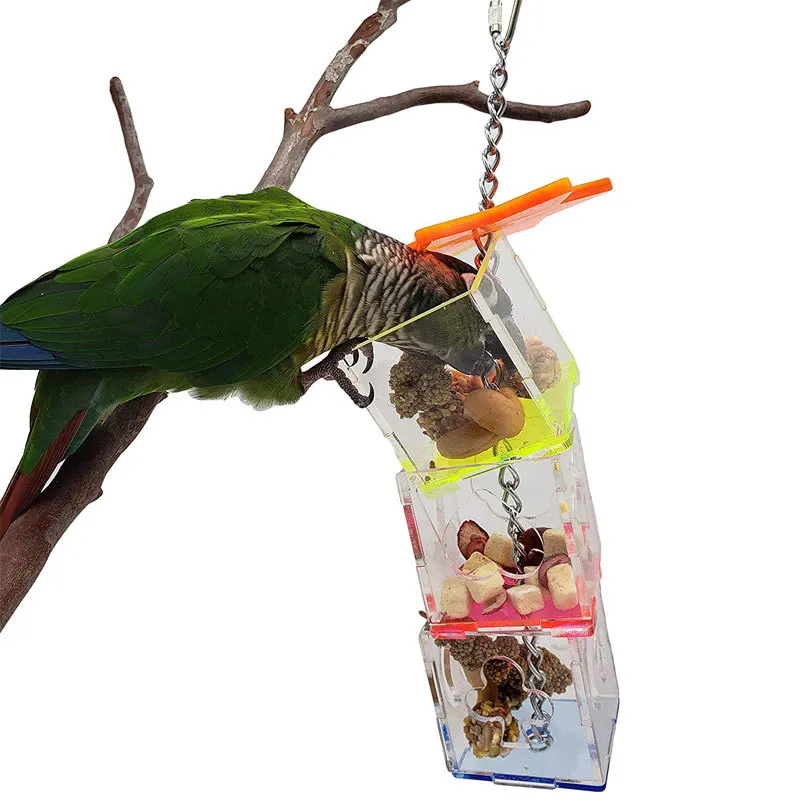 Durable Acrylic Bird Foraging Feeder Cross-Border Application Pet Bowls ...