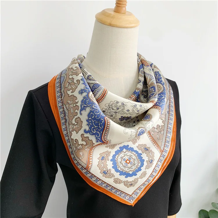 Shop Designer Custom 100% Silk Foulard En Soie Square Scarf