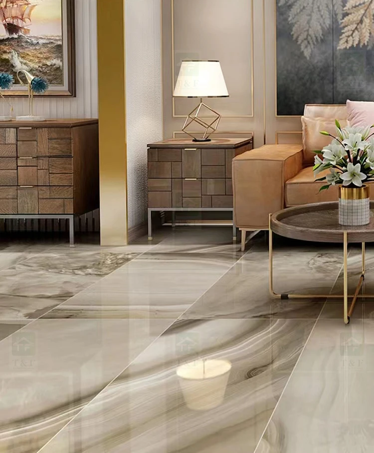 60x120 Full Body Blue Glossy Interior Apartment Tiles