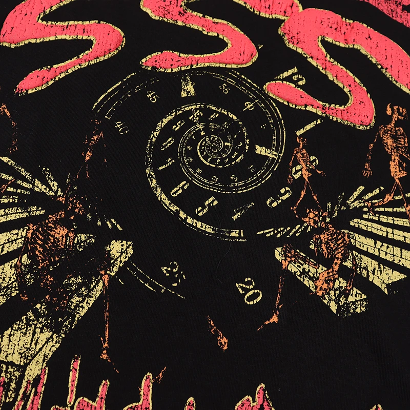 Wholesale Heavyweight Flock Print Tshirt Streetwear Hip Pop Oversized ...