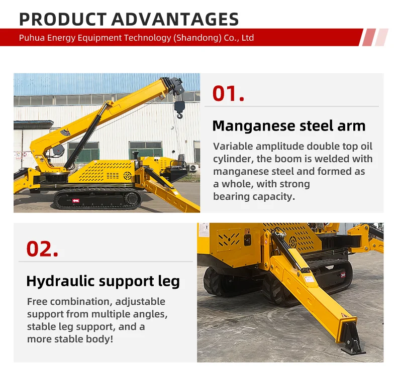 Interior Renovation Spider Crawler Crane Hydraulic Telescopic 3T Mini ...