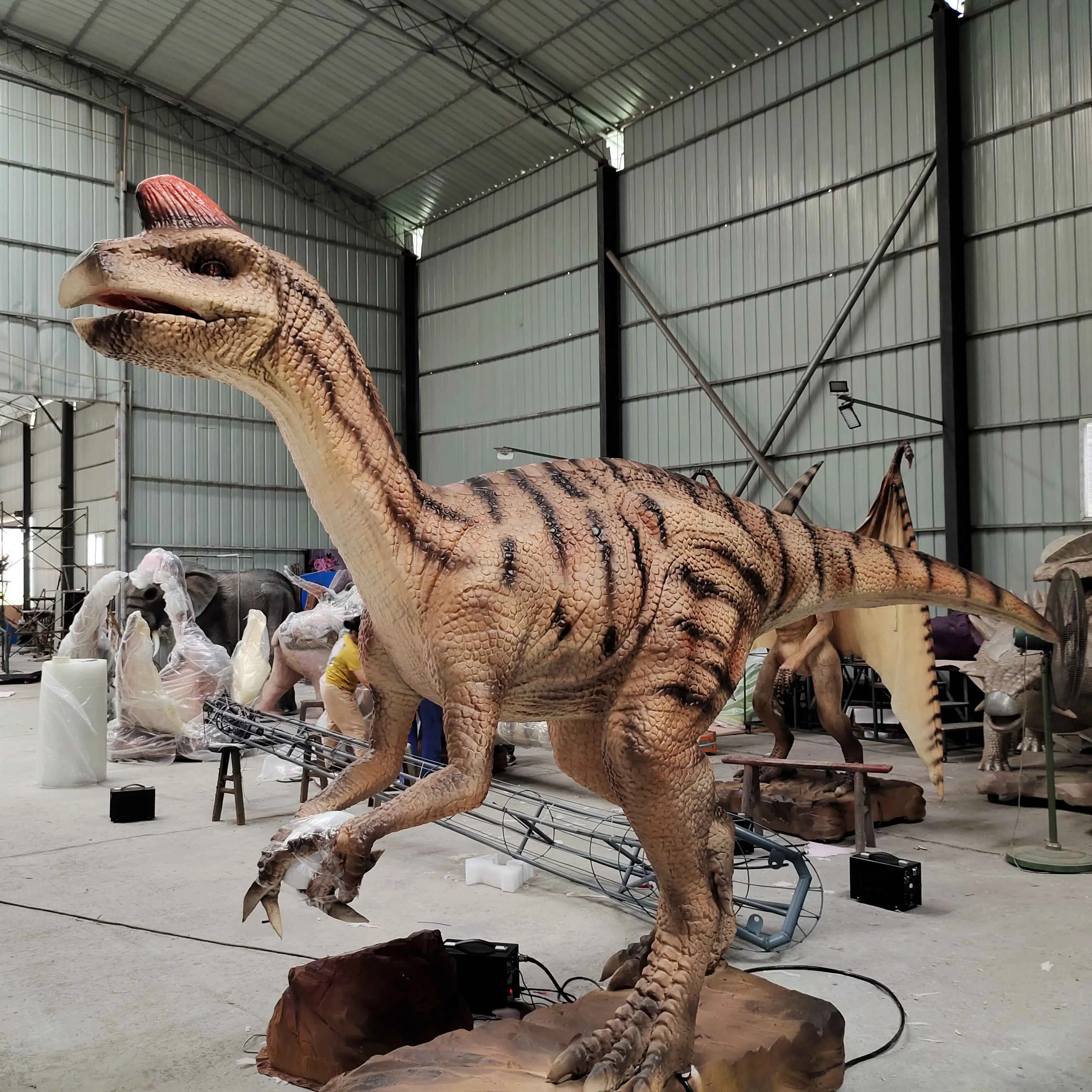 Theme Park Artificial Dinosaurus Animatronics Model Life Size Animatronic Dinosaur Oviraptor ...
