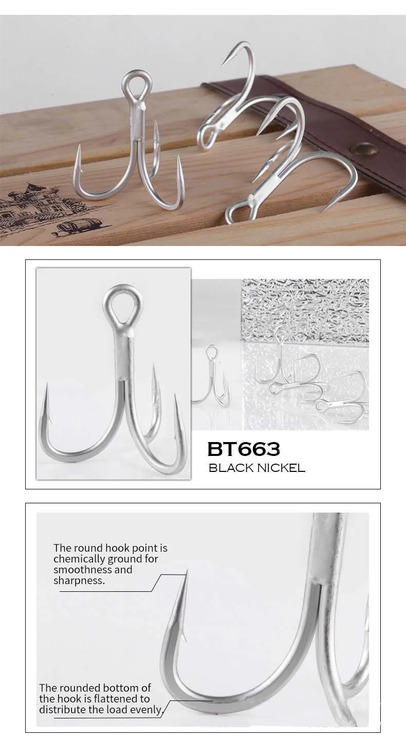 Bkk Bt663-4x Triple Hook Sea Fishing Hook Super High Strong Stinger ...