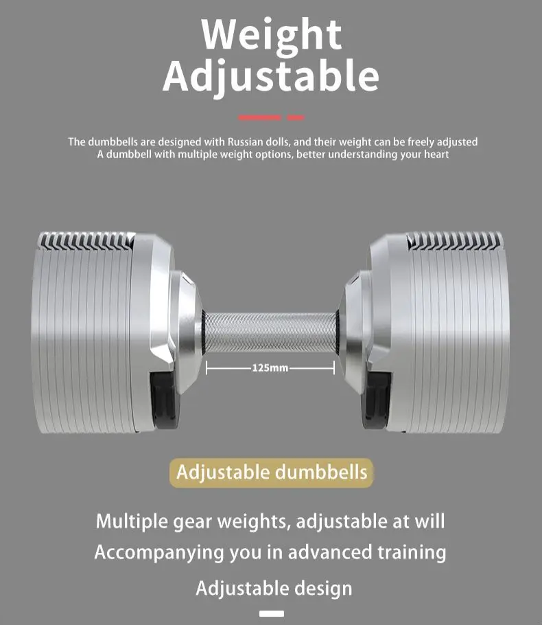 Adjustable Dumbbell - 41.5KG High Quality Pure Iron Process