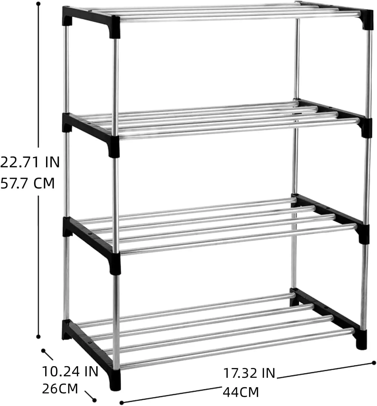 4-Tier Stackable Small Shoe Rack, Lightweight Shoe Shelf Storage ...