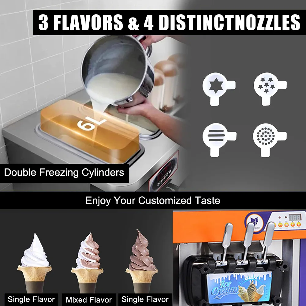 Korean Popular Ice Cream Maker Equipment OEM Commercial Vertical High ...