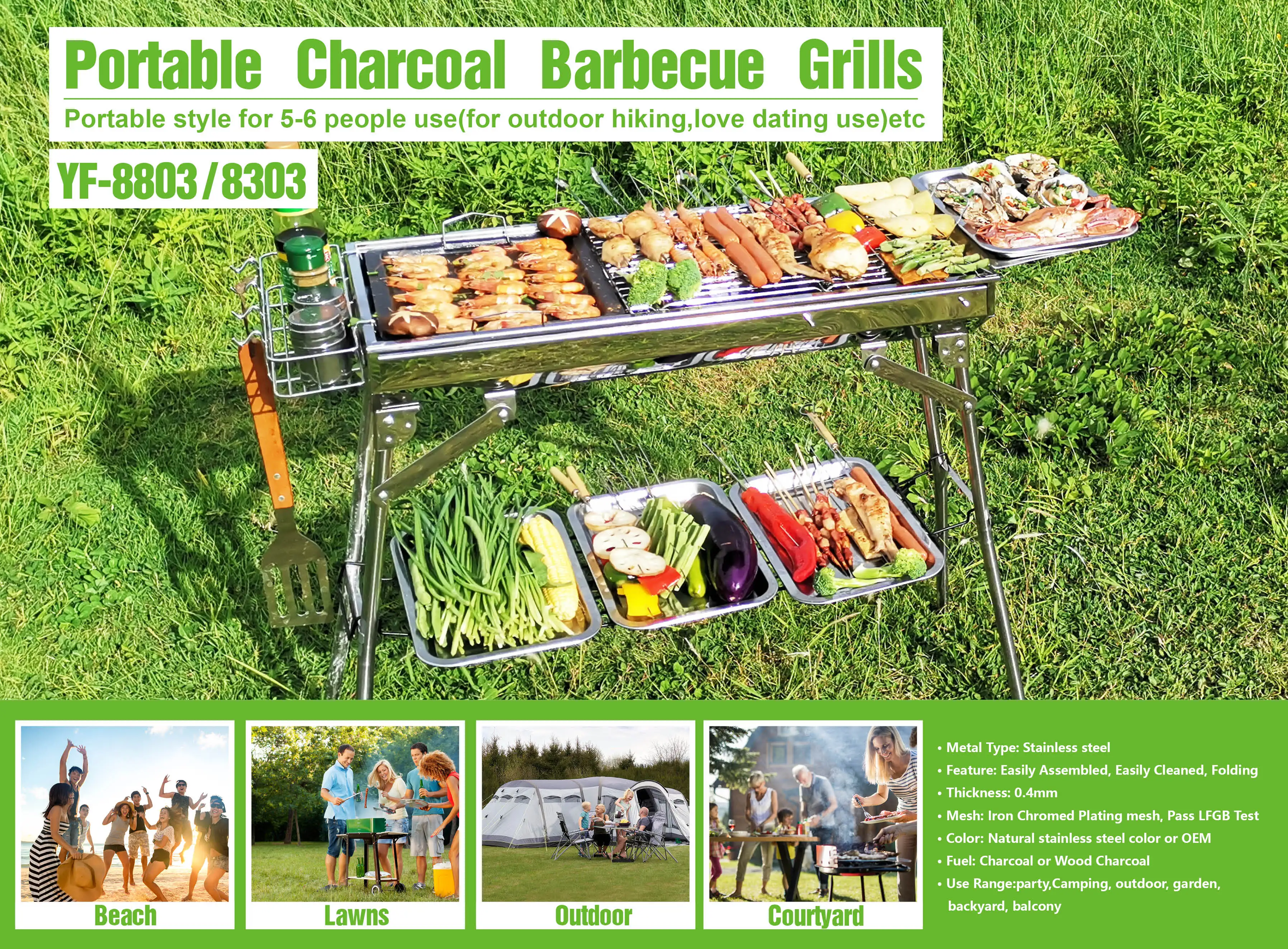 High Quality Customized Charcoal BBQ Grills - Portable & Durable