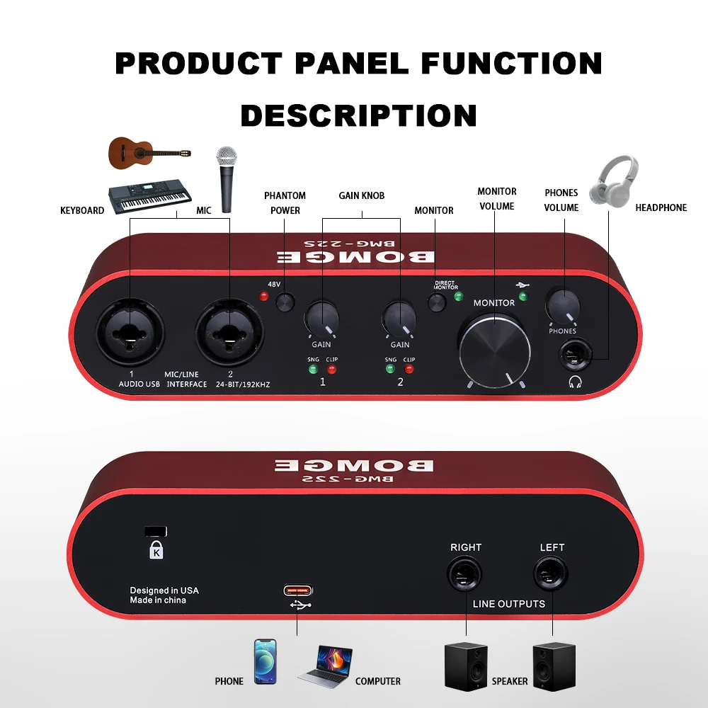Bmg-22s Bluetooth Professional Console Portable 48v Phantom Mixing ...