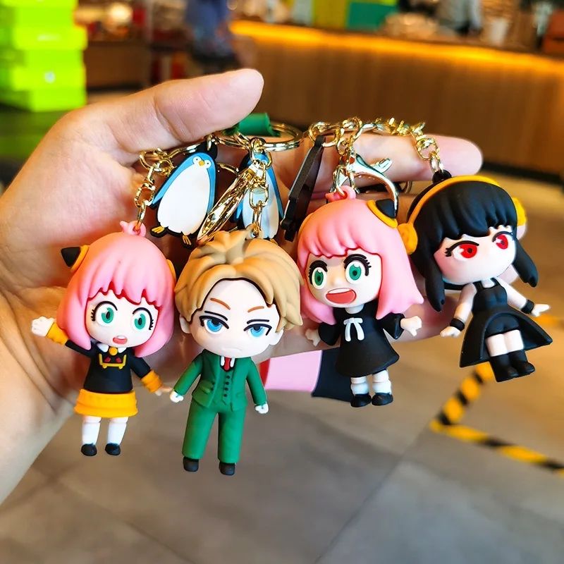Spy X Family Chainsaw Man Anya Keychain 3d Doll Cosplay Props Keyrings ...
