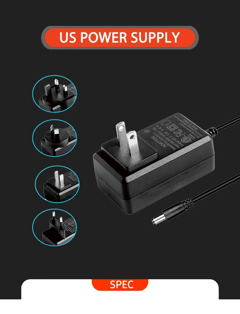 방수 야외 24w 어댑터 Ac 100-240v To Dc 12v 2a 다중 플러그 Cctv 카메라 용 Ups 전원 공급 장치 ...