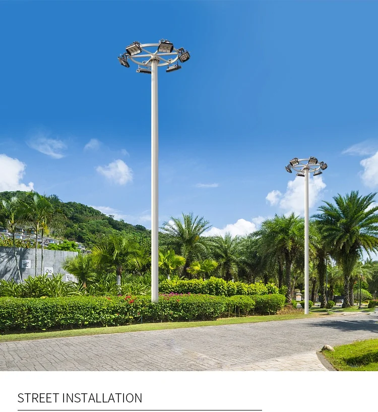 18m 25m 30m High Mast Flood Light Pole - LED Stadium Lighting